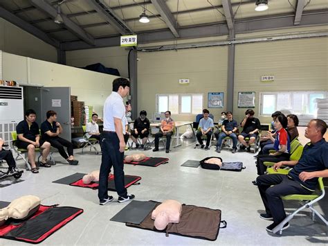 산업안전보건교육 심폐소생술 및 자동심장충격기 사용법 교육실시 화순군 장애인 직업재활시설