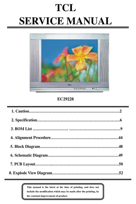 Tcl Ec29228 Service Manual Pdf Download Manualslib