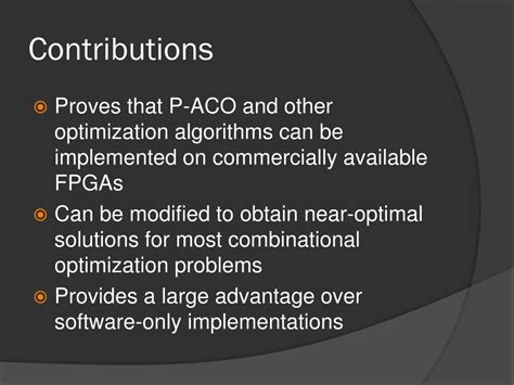 Ppt Fpga Implementation Of Population Based Ant Colony Optimization Powerpoint Presentation