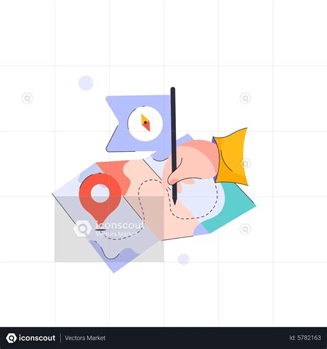 Finding Route Map Animated Illustration Download In Json Lottie Or Mp4