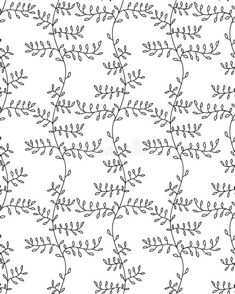 Vector Seamless Pattern Linear Graphic Design Floral Linear