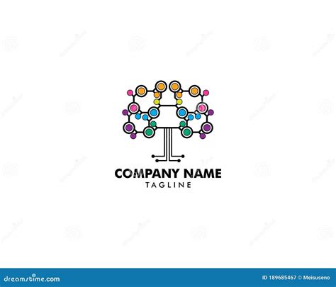Tree Tech Icon Logo Design Element Stock Vector Illustration Of Element Electronic