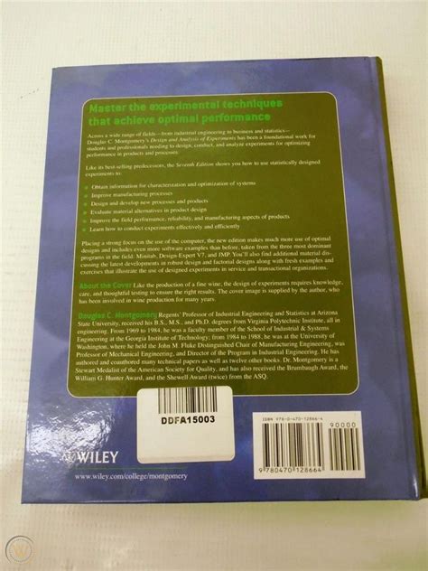 Design And Analysis Of Experiments 7th Edition Douglas C Montgomery