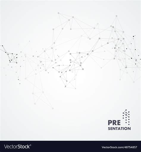 Abstract Connect Shapes With Dots And Lines Vector Image