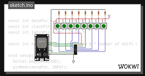 Hc Piso Shift Register With Esp Wokwi Esp Stm Arduino