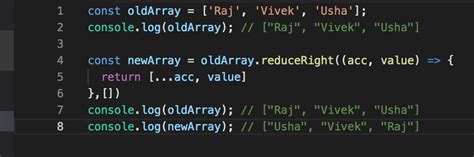 reverse an array in javascript “in javascript array is a single