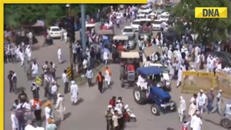 Protesting Farmers Block Delhi Haryana Highway Over Sunflower Msp