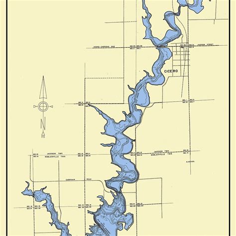 1959 Map Of Morse Reservoir Hamilton County Indiana Genealogical Surveyor
