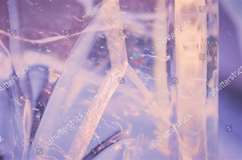 Fragment Of An Ice Figure In The Rays Of The Sun Focus Inside The