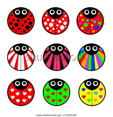 Set Funny Bugs Stock Vector Royalty Free 572234149 Shutterstock