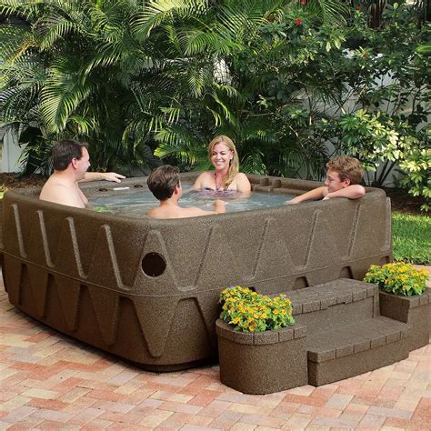 Aquarest Spasjet Square Plug And Play Hot Tub With Ozonator