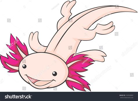 Cute Mexican Axolotl Cartoon Stock Vector 102928982 Shutterstock