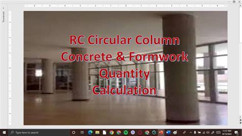 Concrete And Shuttering Quantity Calculation For Circular Column YouTube