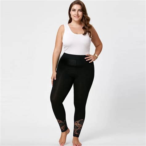 Sport Legging Plus Size Woman Lace High Elastic Female Fitness