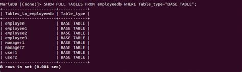 Show Or List Tables In A Mysql Database Tutorial Guide