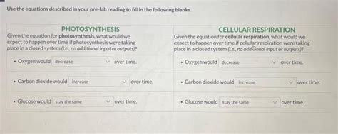 Solved Use The Equations Described In Your Pre Lab Reading Chegg