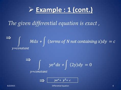 Exact And Non Differential Equation