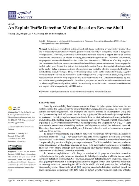 Applied Sciences An Exploit Traffic Detection Method Based On Reverse