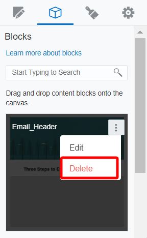 Deleting A Content Block