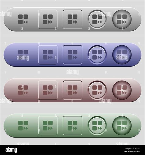 Component Fast Forward Icons On Rounded Horizontal Menu Bars In