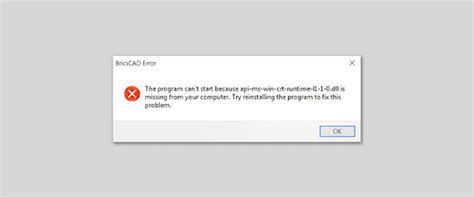 Tuesday Tips Api Ms Win Crt Runtime Dll Error While Starting Bricscad Bricsys Blog