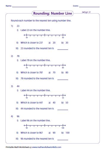 rounding to the underlined digit worksheets