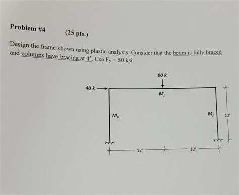 Solved Design The Frame Shown Using Plastic Analysis