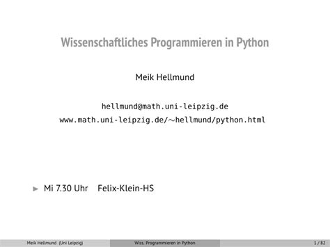 Wissenschaftliches Programmieren In Python