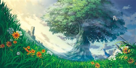 Anime Grass Wallpapers Top Free Anime Grass Backgrounds Wallpaperaccess