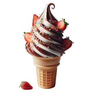 Realistic Ice Cream Cone Ice Cream Realistic Summer Dessert Cold