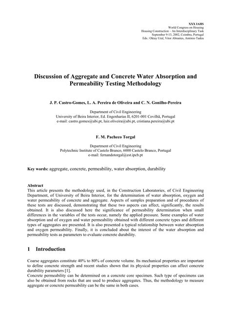 PDF Discussion Of Aggregate And Concrete Water Absorption And