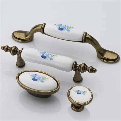 White Dresser Pull Ceramic Drawer Pulls Knobs Cabinet Handles Kitchen