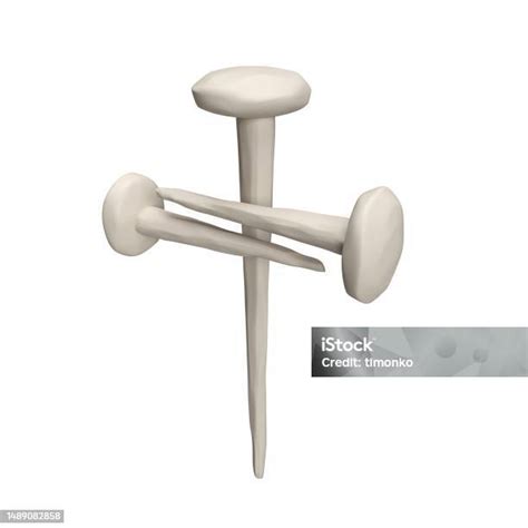 십자가의 형태로 예수 그리스도의 3d 못 부활절 아이콘은 기독교 상징 용서와 하나님의 사랑을 렌더링합니다 클리핑 경로가 있는