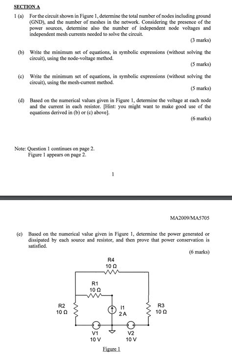 Solved SECTION A A For The Circuit Shown In Figure Chegg