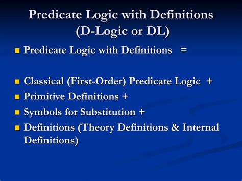 PPT Predicate Logic With Definitions And The General Concept Of