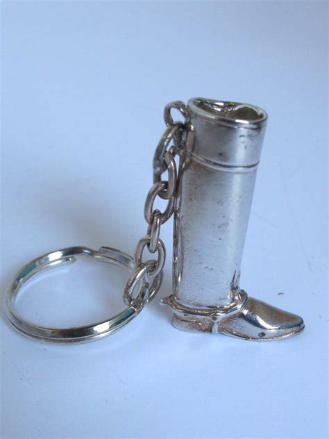 Vintage Sterling English Riding Boot Key Chain Gem