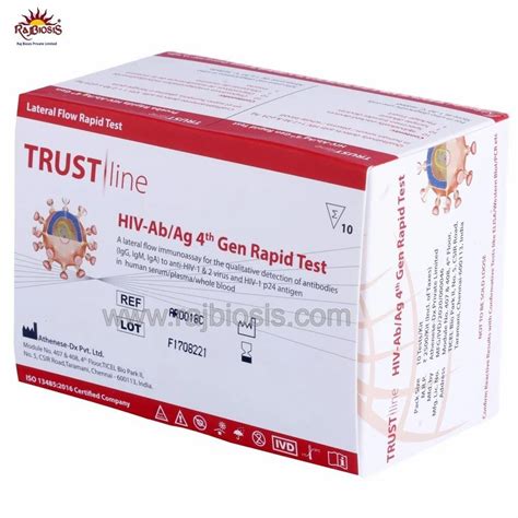 Athenese Dx RBPL Trustline HIV Ab Ag Th Gen Rapid Test Number Of Reactions Preps Kit Kits