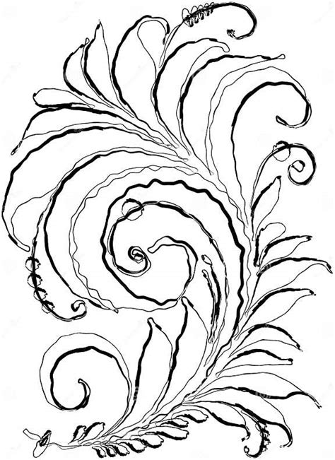 装饰抽象花设计元件轮廓矢量图绘制 向量例证 插画 包括有 抽象 线路 要素 例证 向量 葡萄酒 226356096