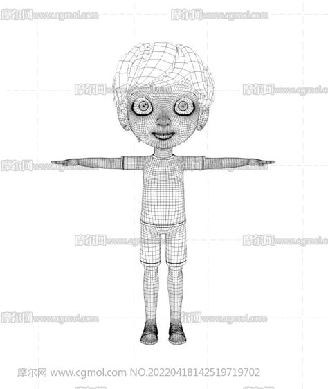 卡通小男孩 青少年maya模型 MA OBJ格式 OBJ格式为带眼镜的白模 卡通角色模型下载 摩尔网CGMOL