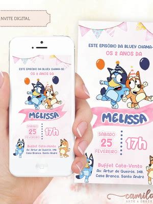 Bluey Convite Digital Elo7 Produtos Especiais