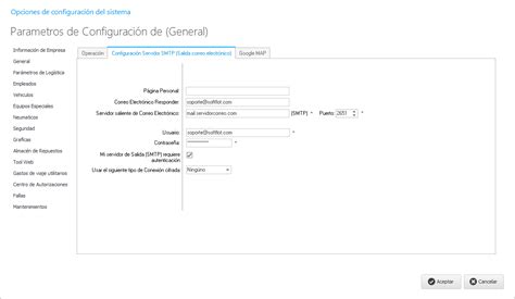 Configuración Servidor SMTP