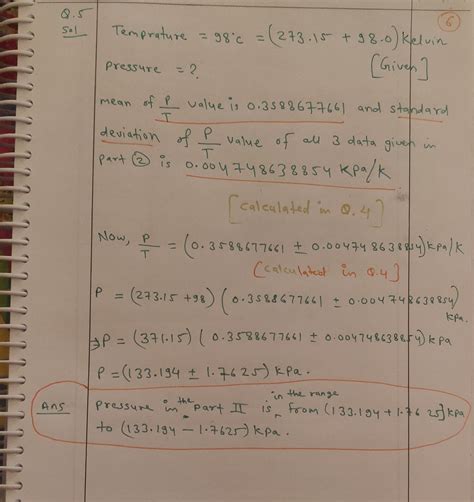 Solved 2 For Part I Calculate Five P X V Values From The Five Data