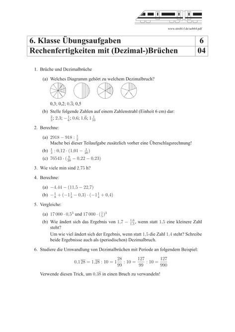 Mathe Klasse Gymnasium Arbeitsblätter Brüche Brent Martin Schule