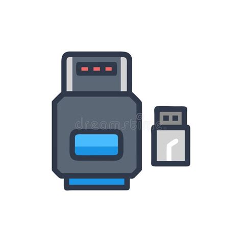 Unique Flash Memory Card Reader Electrical Icon Stock Illustration
