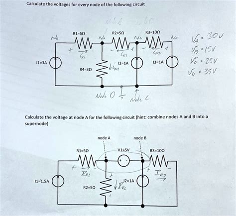 Solved A Calculate The Voltages For Every Node On The Circuitb
