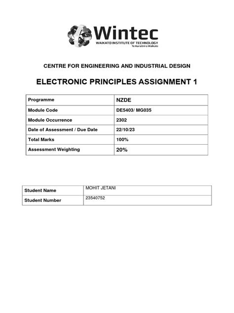 Mohit Jetani 1270404 0 Pdf Logic Gate Electronic Design