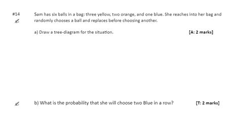 Solved 4 Sam Has Six Balls In A Bag Three Yellow Two Chegg