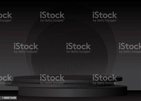 블랙 공상 과학 모형 제품 디스플레이 미래 회색 벡터 3d 룸 최소 실린더 받침대 연단 프레젠테이션을 위한 무대 쇼케이스