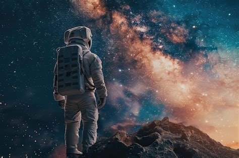 Premium Photo Generative Ai On Theme Of Astronaut Flying In Zero
