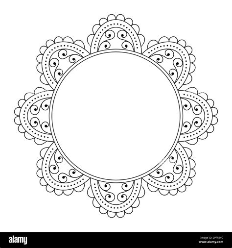 Circle Line Border Frame With Empty Space Vector Background Stock